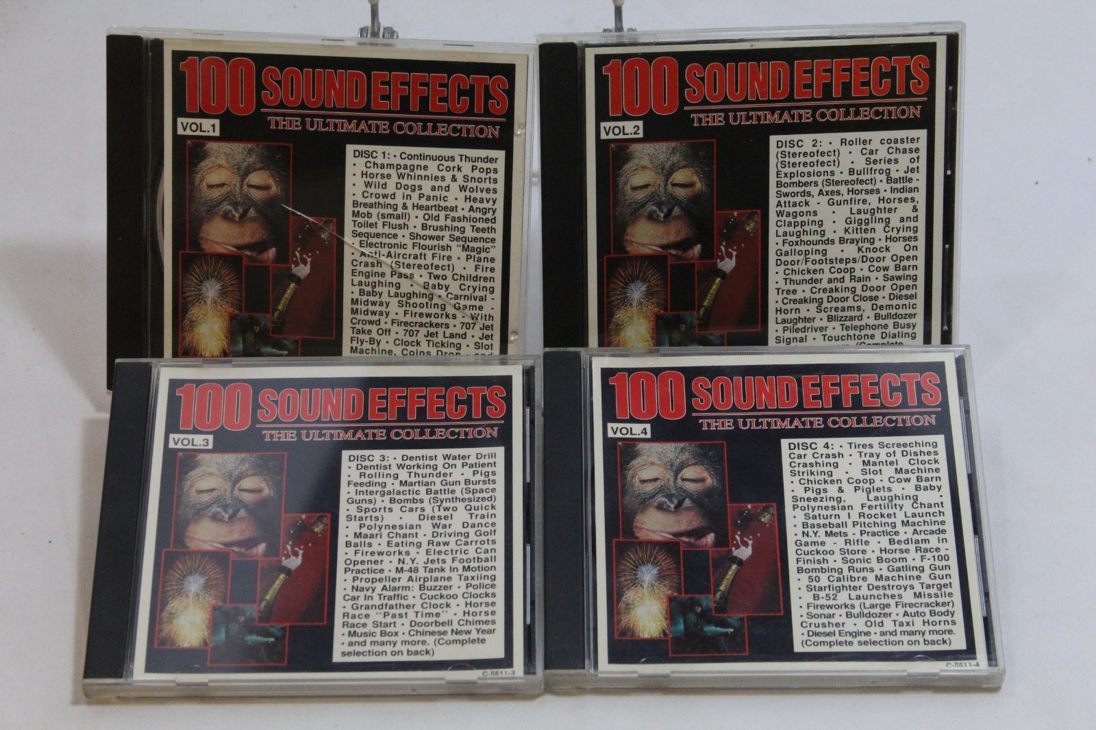 100 Sound Effects Vol 1 2 3 4 CD C-5611 Madacy inc. Sonic Boom Train ...