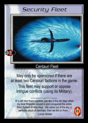 Babylon 5: Security Fleet (Centauri) [Ungraded] from set The Great War ...