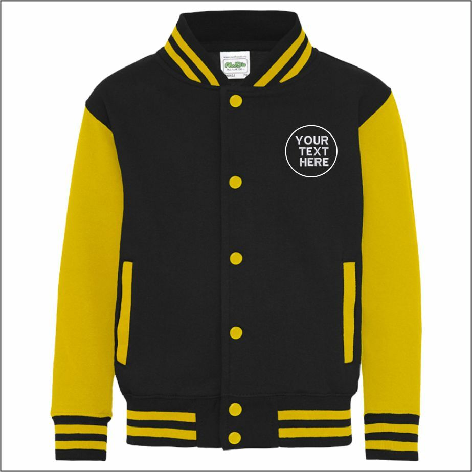 Personalised Kids Varsity Baseball Jacket Custom Embroidered School ...