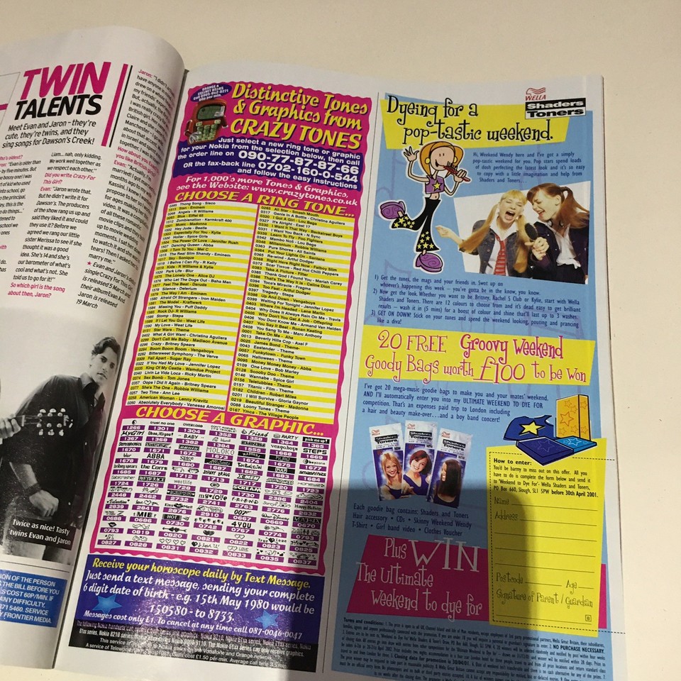 Bliss magazine Britney Spears April 2001 UK Sketchers Ad Destiny’s ...