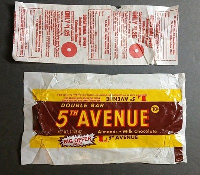 Vintage 10 cent 5th Avenue Wrapper Luden's w/ Special Offer Double Bar ...