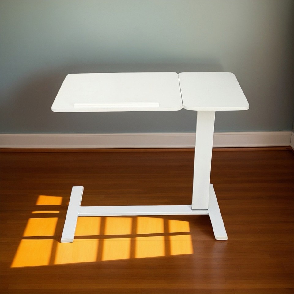 Overbed Laptop Desk: Mobile, Tilting, Height Adjustable Table (White ...