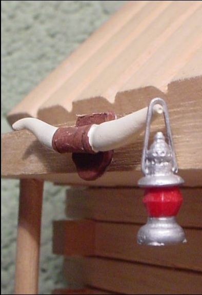 Mounted Bull Horns Miniature 1/24 Scale G Scale Diorama Accessory Item ...