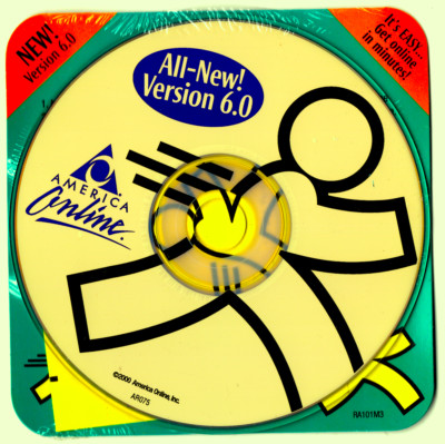 Vintage Rare 2000 AOL ICONIC “Running Man” V6.0 CD-ROM, New Factory ...