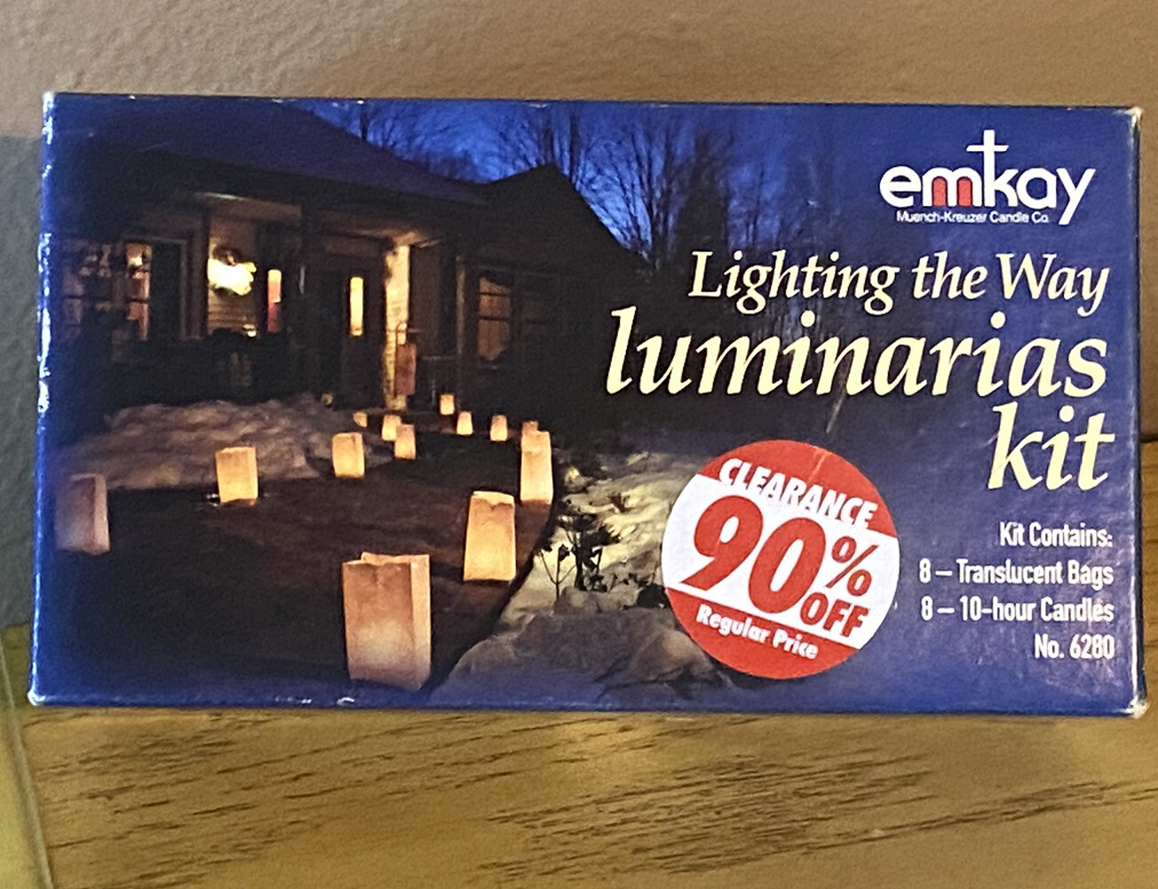 Emkay Luminarias 9 White Paper Bags w/7 Glass Votives And Candles ...