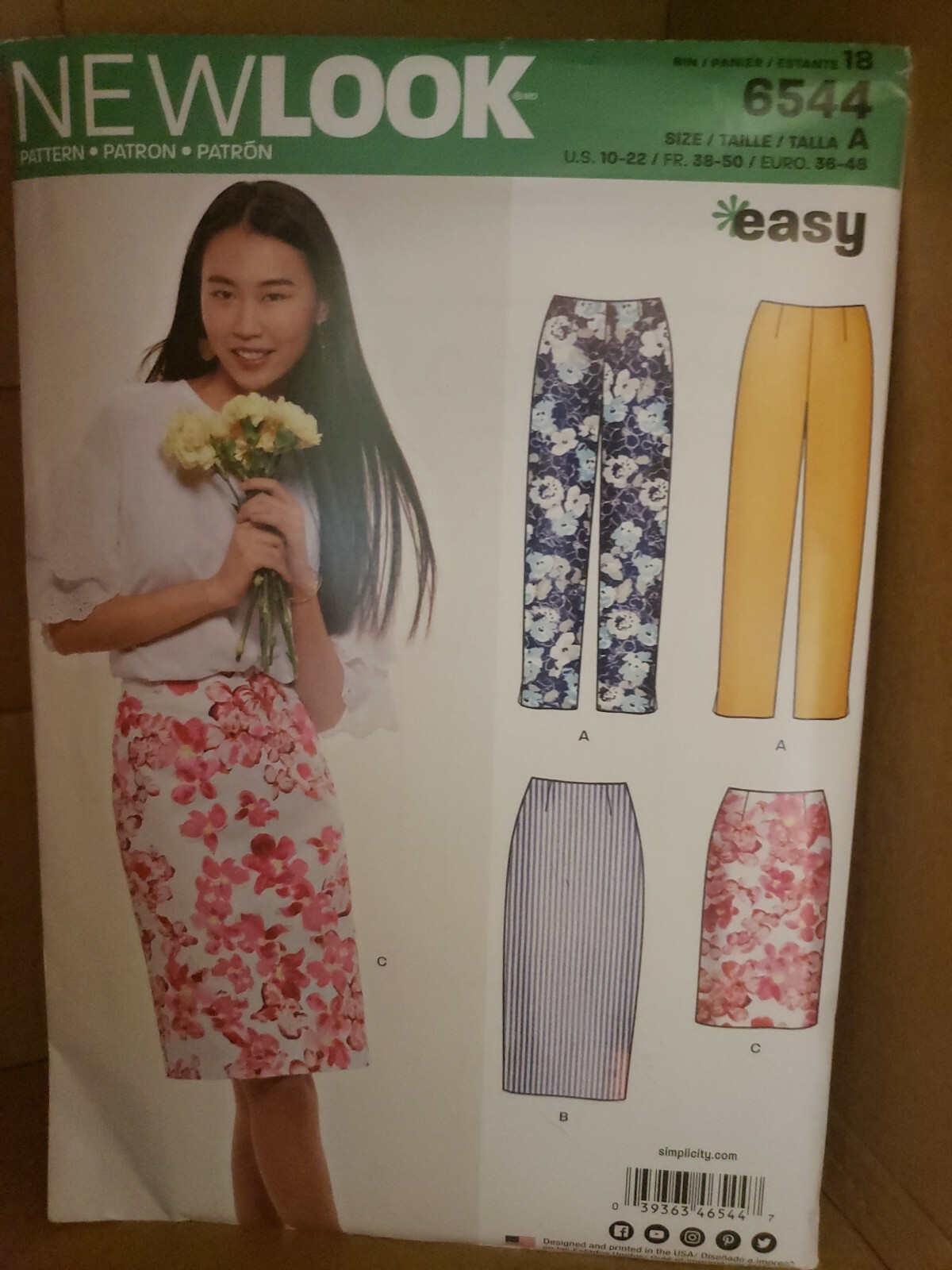 6544 MISSES' SKIRTS & TROUSERS EASY Sewing pattern NEW LOOK Sizes 10 ...