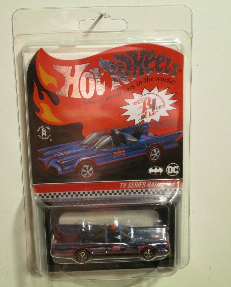 HOT WHEELS BATMOBILE RLC 1966 '66 TV SERIES CAR BLUE RED LINE WHEELS ...