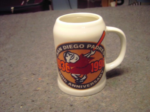 San Diego Padres 1936- 1996 60th Anniversary .5 Liter Ceramic Beer Mug ...