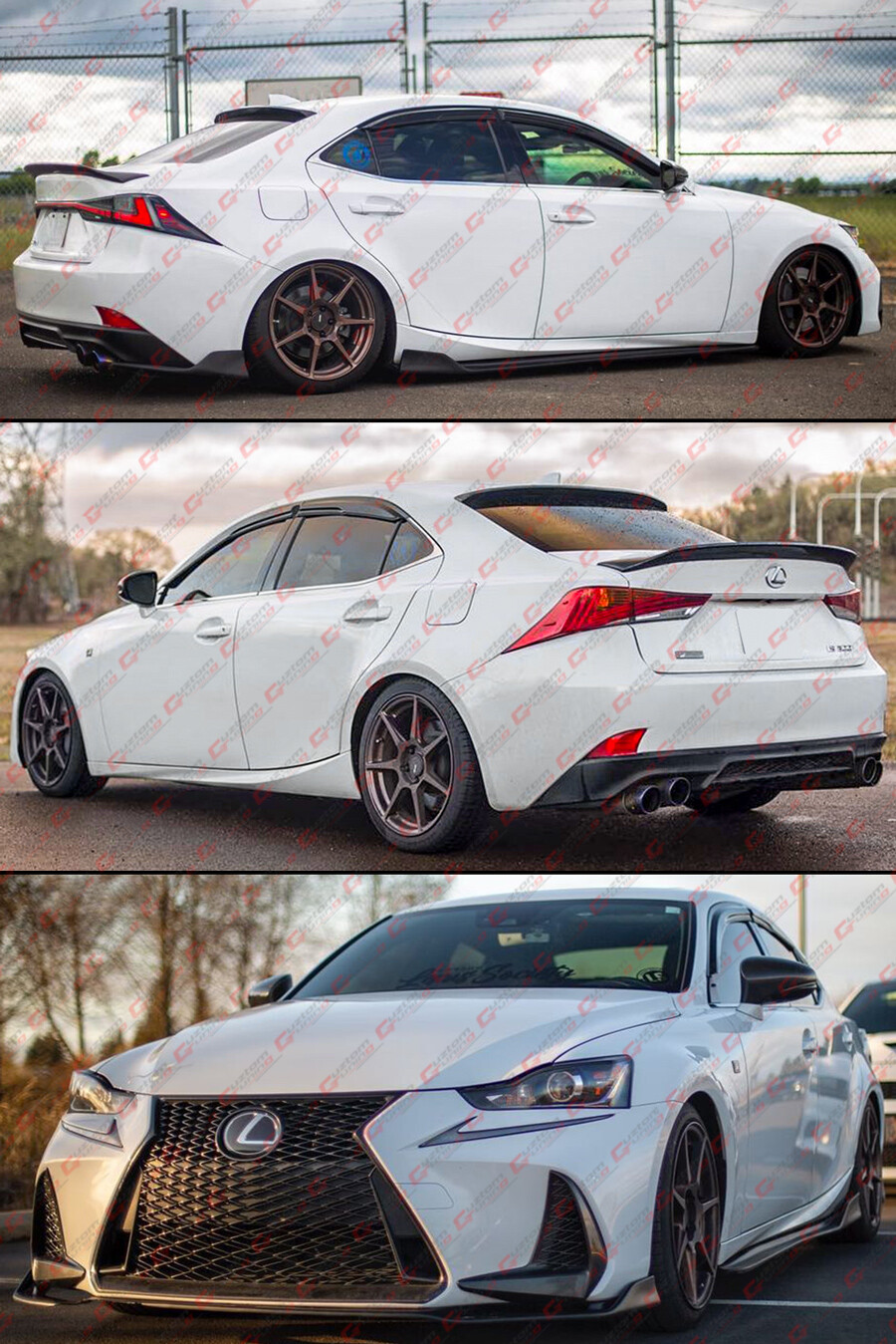 FOR 2014-2020 LEXUS IS250 IS300 IS350 MUG STYLE 3D WAVY WINDOW VISOR ...