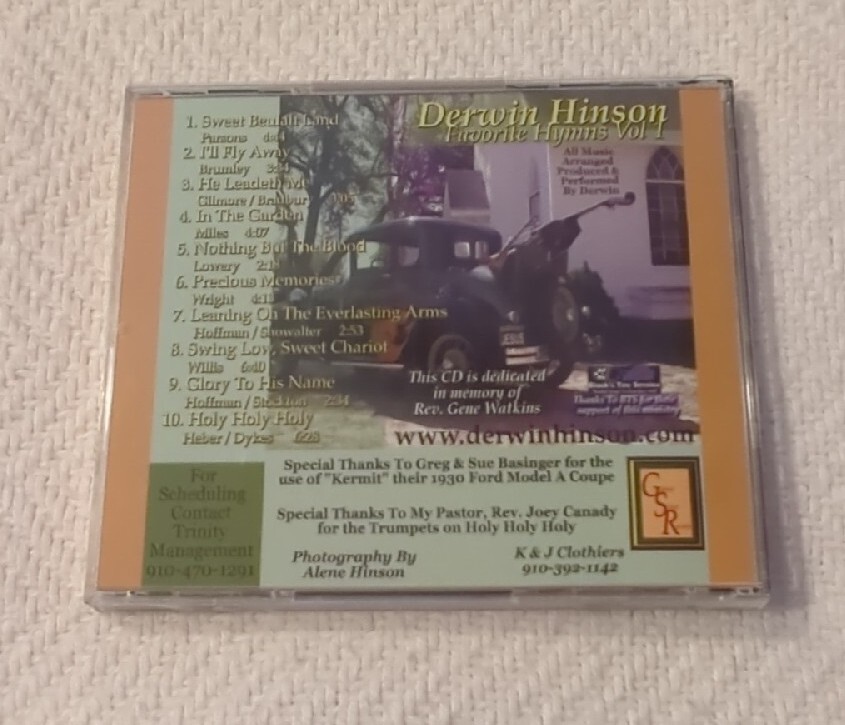Derwin Hinson ~ Favorite Hymns Volume 1 (2005, Audio CD) ~ VERY GOOD ...