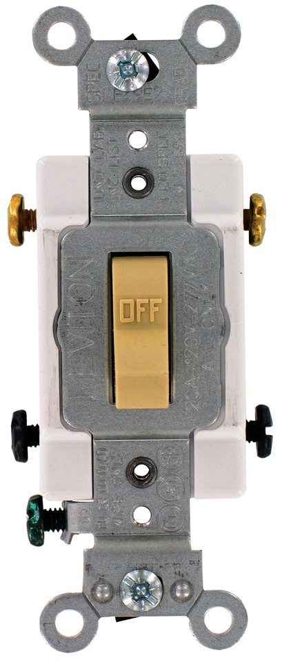 Grounded Quiet Double Pole Switch,No S03-CS220-2IS, Leviton Mfg Co, 3PK ...