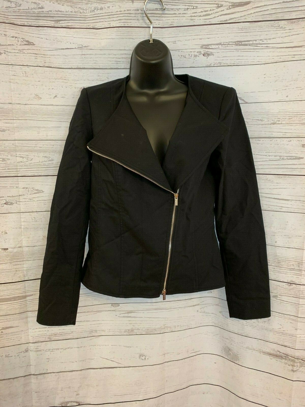 Calvin Klein Women’s Asymmetrical Zip Blazer Collarle… - Gem