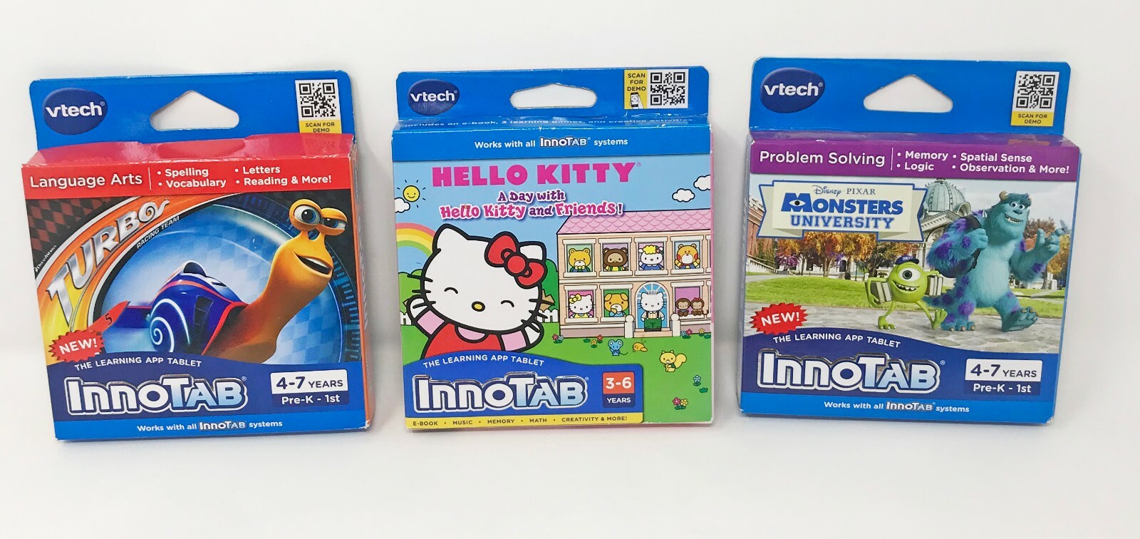 Vtech InnoTab Turbo Hello Kitty Monsters University New Game Cartridges ...