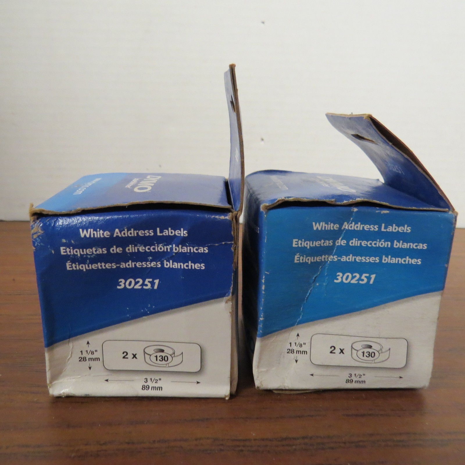 + lot of 2 Dymo 30251 White Address Label 11/8 X 3 1/2 2 Rolls 130 ...