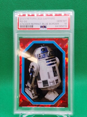 2023 Topps Chrome Sapphire Star Wars R2-D2 Sticker SSP Blue Border PSA ...