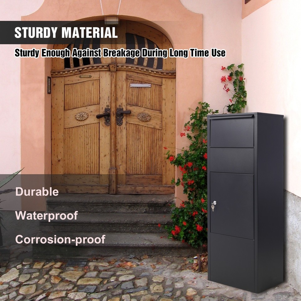 Large Freestanding Parcel Drop Box Lockable Mailbox for Package ...