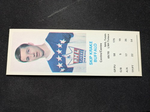 1970-71 Dad's Cookies Hockey Card # Skip Krake - Buffalo Sabres (EX/NM ...