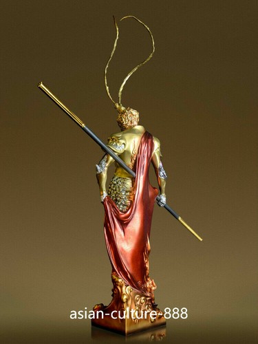 8" Exquisite Rare Chinese Bronze Copper Da sheng Monkey King Sun Wukong ...