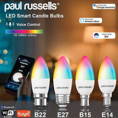 40W LED Smart RGB WiFi Bulbs for Apps by iOS & Android B22 B15 E27 E14 ...