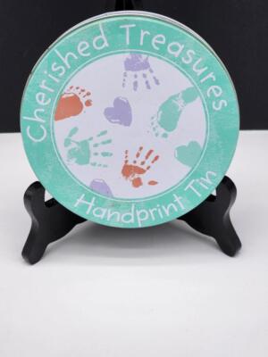 American Greetings Cherished Treasures Handprint Tin NEW Keepsake! | eBay
