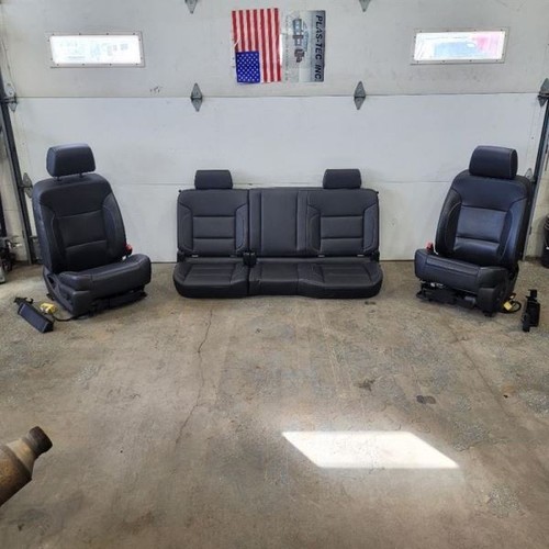 2017-2019 CHEVROLET SILVERADO 1500 FRONT & REAR BLACK LEATHER HEATED ...