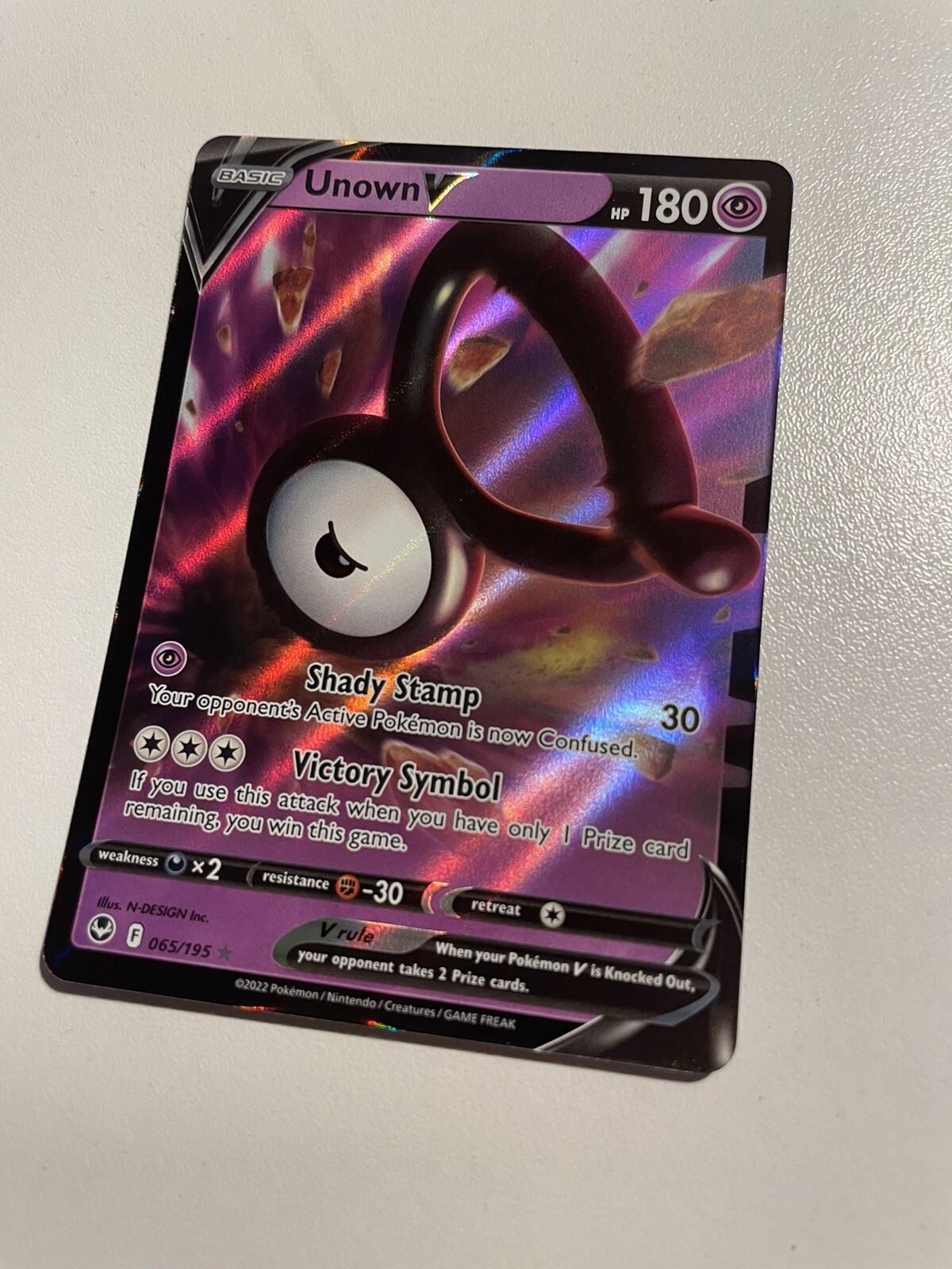 Pokémon TCG Unown V Silver Tempest 065/195 Holo Ultra Rare for sale ...