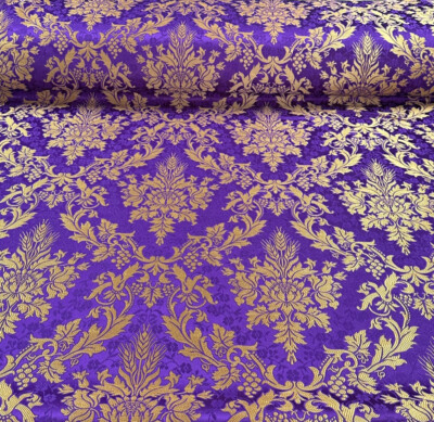 PURPLE Liturgical Church Fabric - Violet Brocade | eBay