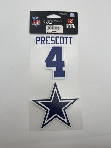 Dak Prescott #4 Dallas Cowboys Star Logo NFL Die-Cut Decal Stickers 2 ...