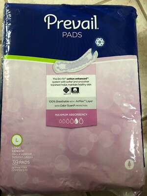Prevail Pads, Long Length, Maximum Absorbency – 39 CT | eBay