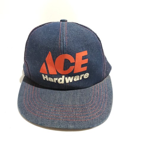 Vintage Ace Hardware Snapback Hat Mesh Trucker Denim Blue Cap | eBay
