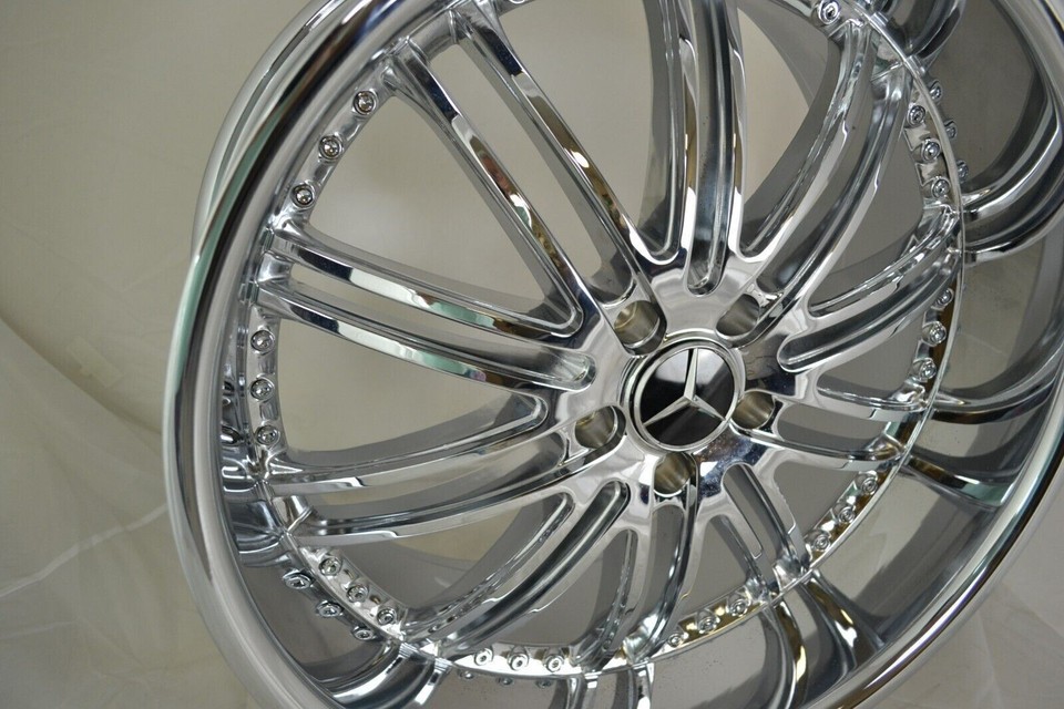 22-inch Mercedes S500 S550 S560 Premium Chrome Wheels GTX-23 5x112 Lugs ...