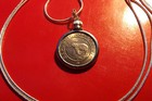 1941 Rare Elephant & Palm Tree Coin Pendant 30" 925 Sterling Silver ...