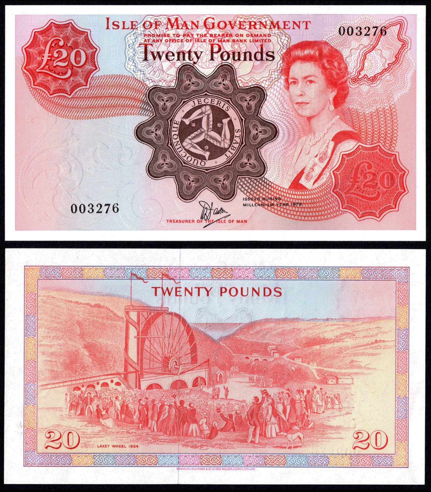 ISLE OF MAN 20 POUNDS DAWSON (P32) QEII 1979 COMMEMORATIVE ISSUE AU/UNC ...