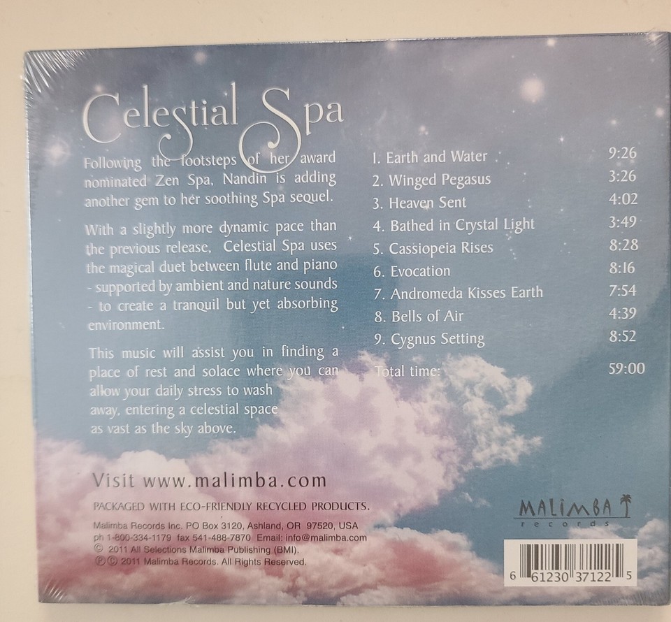 CELESTIAL SPA CD by Nandin, 2011 (Malimba Records) New/Sealed 661230371225| eBay