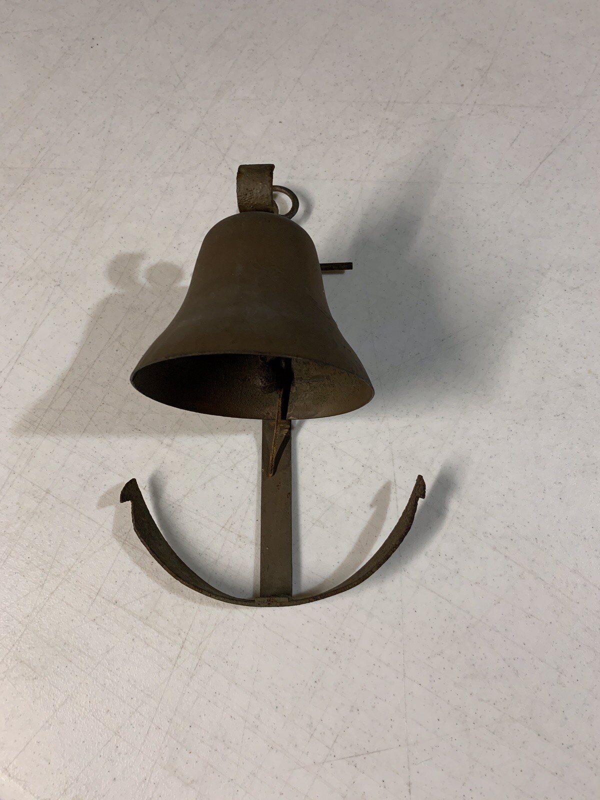 Antique Wall Mount Brass Bell w Pull Cord , Bell 3.5” tall, Bottom 4 ...