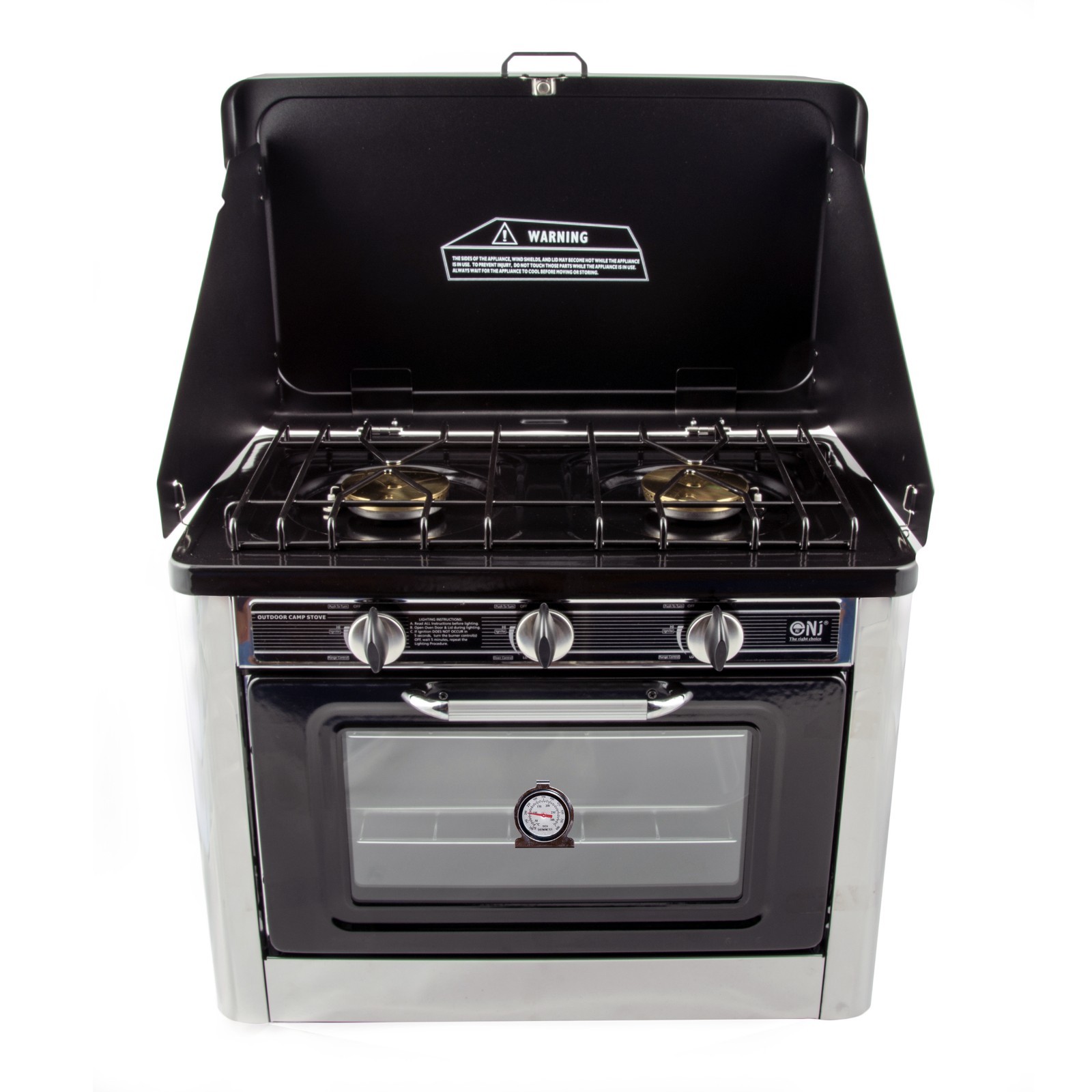 Portable Gas Oven & Stove 2 Burner Cooktop Stainless Steel Camping ...