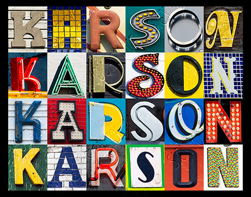 KARSON Name Poster featuring photos of actual sign letters | eBay