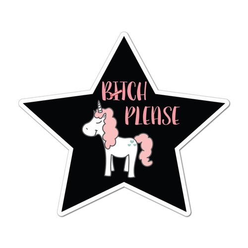Btch please unicorn star sassy funny cheeky pink Car Sticker Decal | eBay