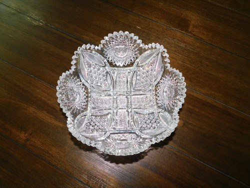 Antique American Brilliant Cut Glass Bowl 8"Pitkin and Brooks Mayflower ...