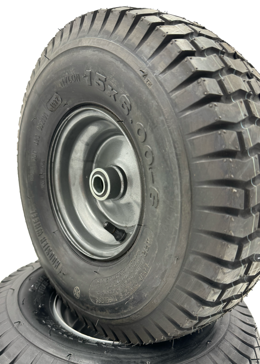 Set of 2 - 15x6.00-6 Lawn Mower Wheel - 3/4 Inch Axle, 3 Inch Centered ...