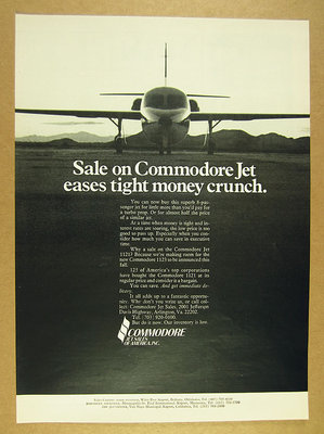 1970 Commodore 1121 Jet plane photo vintage print Ad | eBay