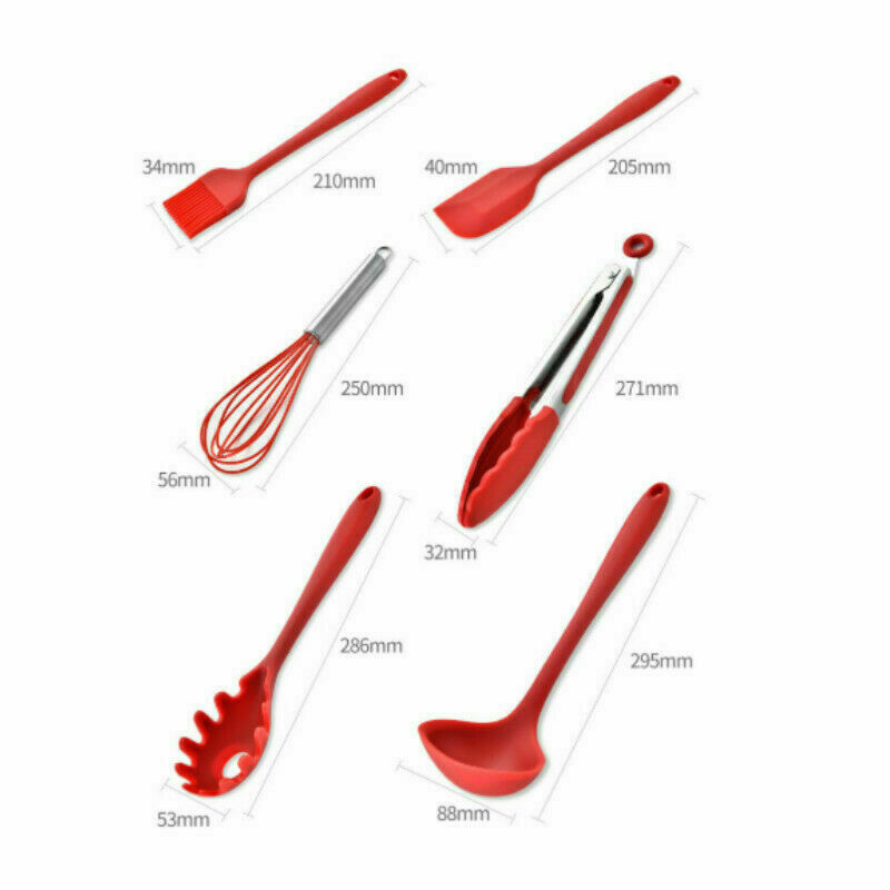 11PCS Kitchen Tools Sets Food Grade Silicone Kitchenware Heat Resistant ...