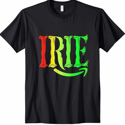 Irie Rastafarian Colors Black TShirt with ReggaeInspired Design Music ...