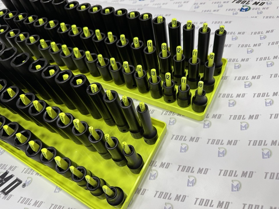Snap-on Tools HI VIZ YELLOW 96pc 1/2" Drive 6pt Metric & SAE IMPACT ...