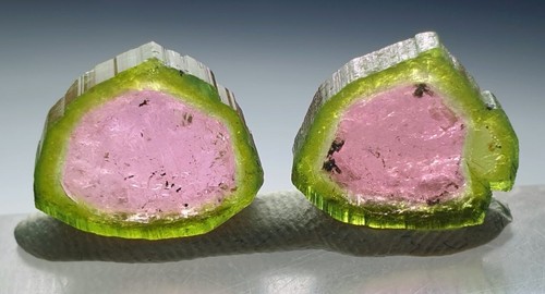 Polished watermelon tourmaline pair slices - 8 carats | eBay
