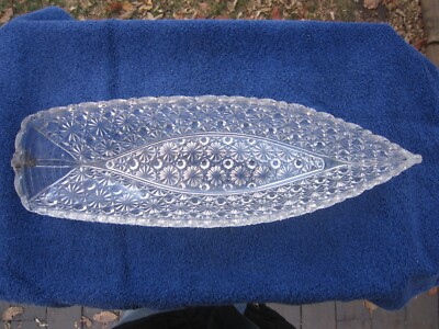 ANTIQUE EAPG CLEAR CRYSTAL CELERY OR PICKLE BOAT DAISY & BUTTON PATTERN ...