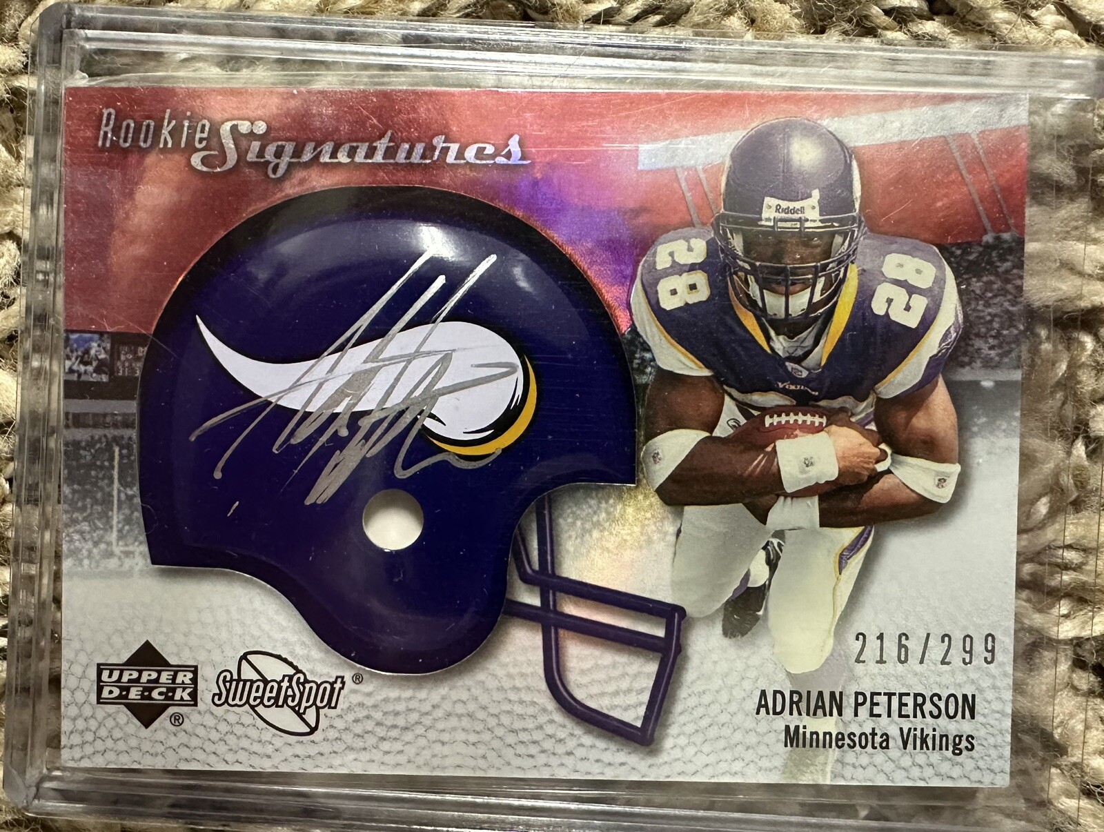 2007 Upper Deck Sweet Spot Adrian Peterson Rookie Auto #216/299 Vikings ...