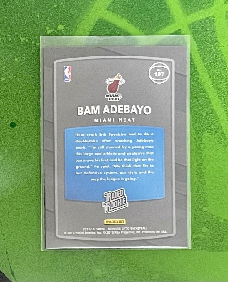 2017-18 Panini Donruss Optic Bam Adebayo Rated Rookie Red Yellow #187 ...