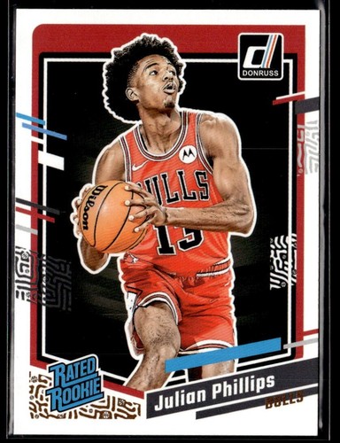 2023-24 Panini Donruss Julian Phillips Rated Rookie RC #227 Chicago ...