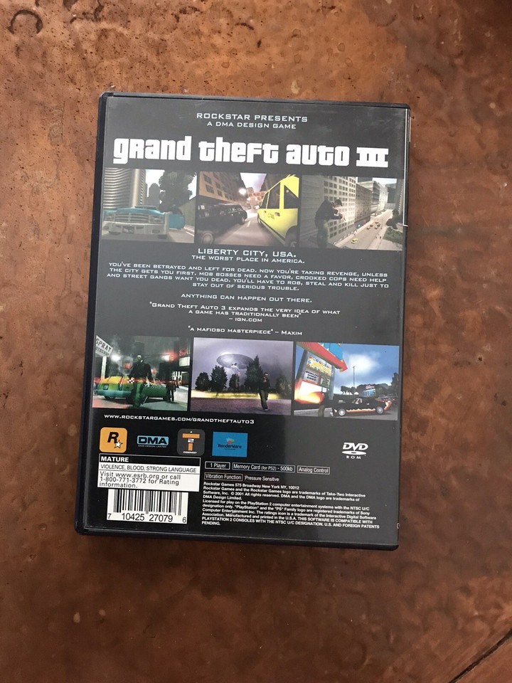 Grand Theft Auto 3 PS2 PlayStation 2 Greatest Hits + Map - Complete CIB ...